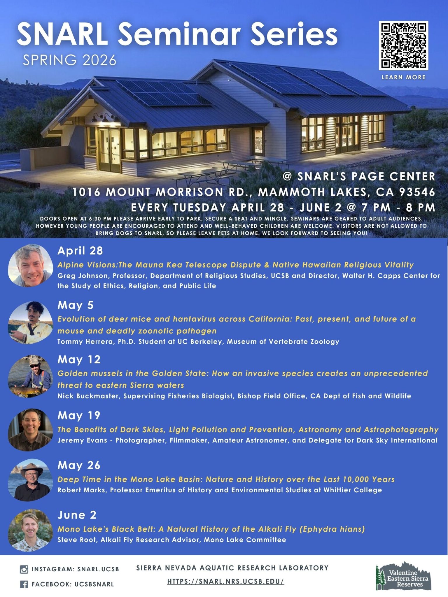 SNARL Spring Seminar Series - Sierra Nevada Aquatic Research Laboratory